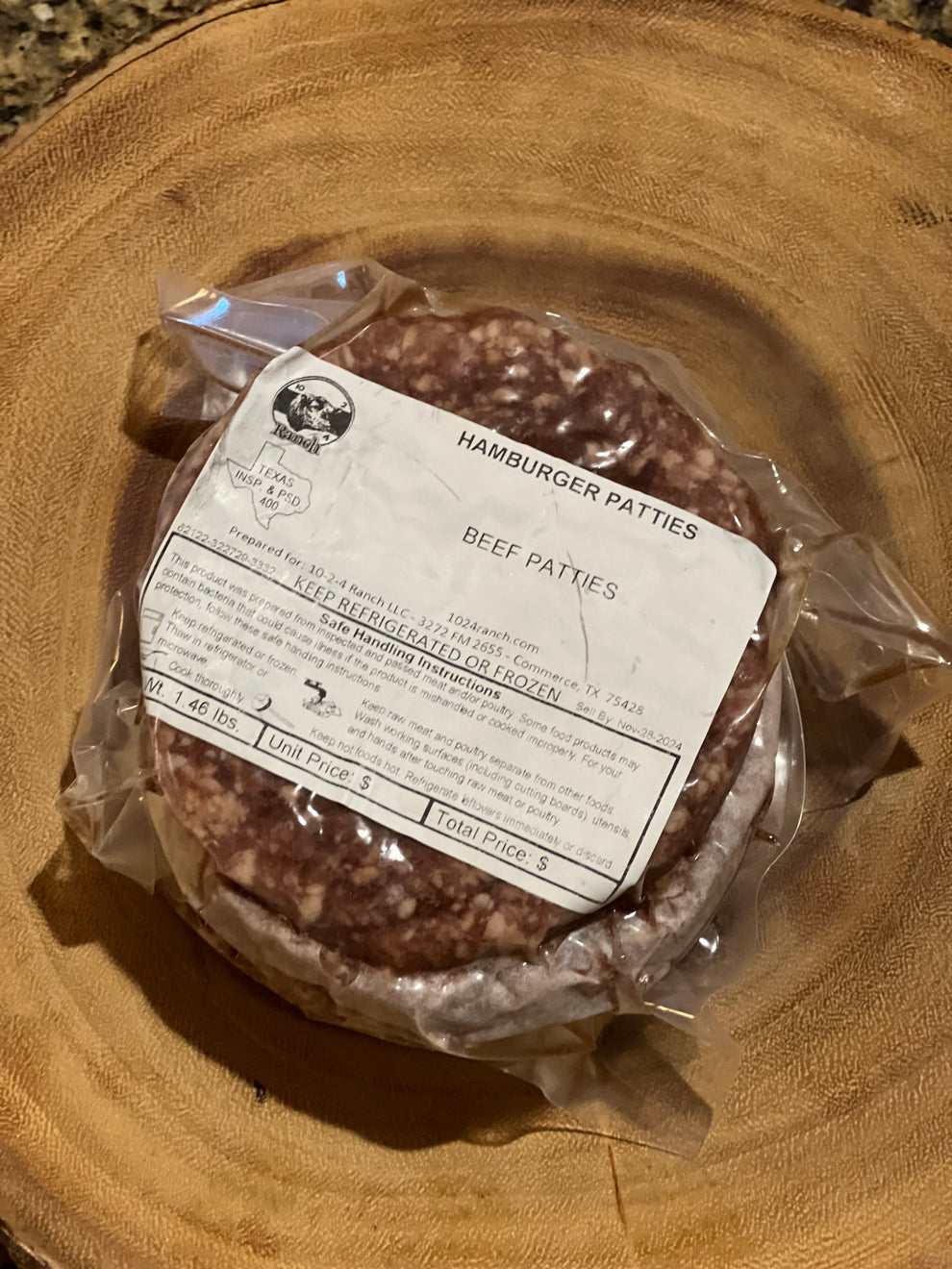 Hamburger Patties, 4 pk – 10-2-4 Ranch Beef